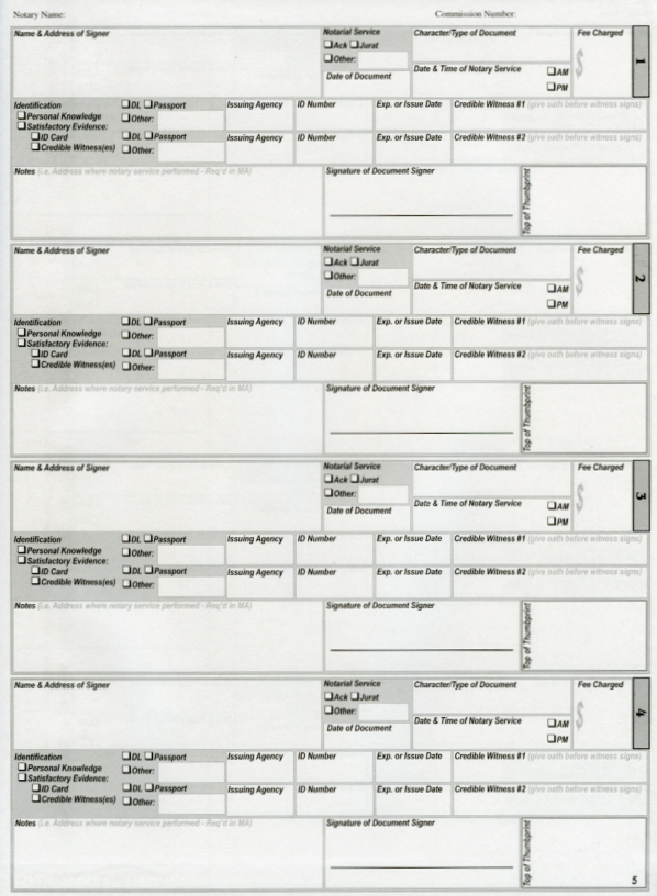 Notary Book; Notarial Book; Notarial Journal; Notary Journal