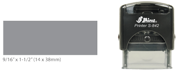 Shiny S-842 Self-Inking Stamp. Impression Size is: 9/16" x 1-1/2"